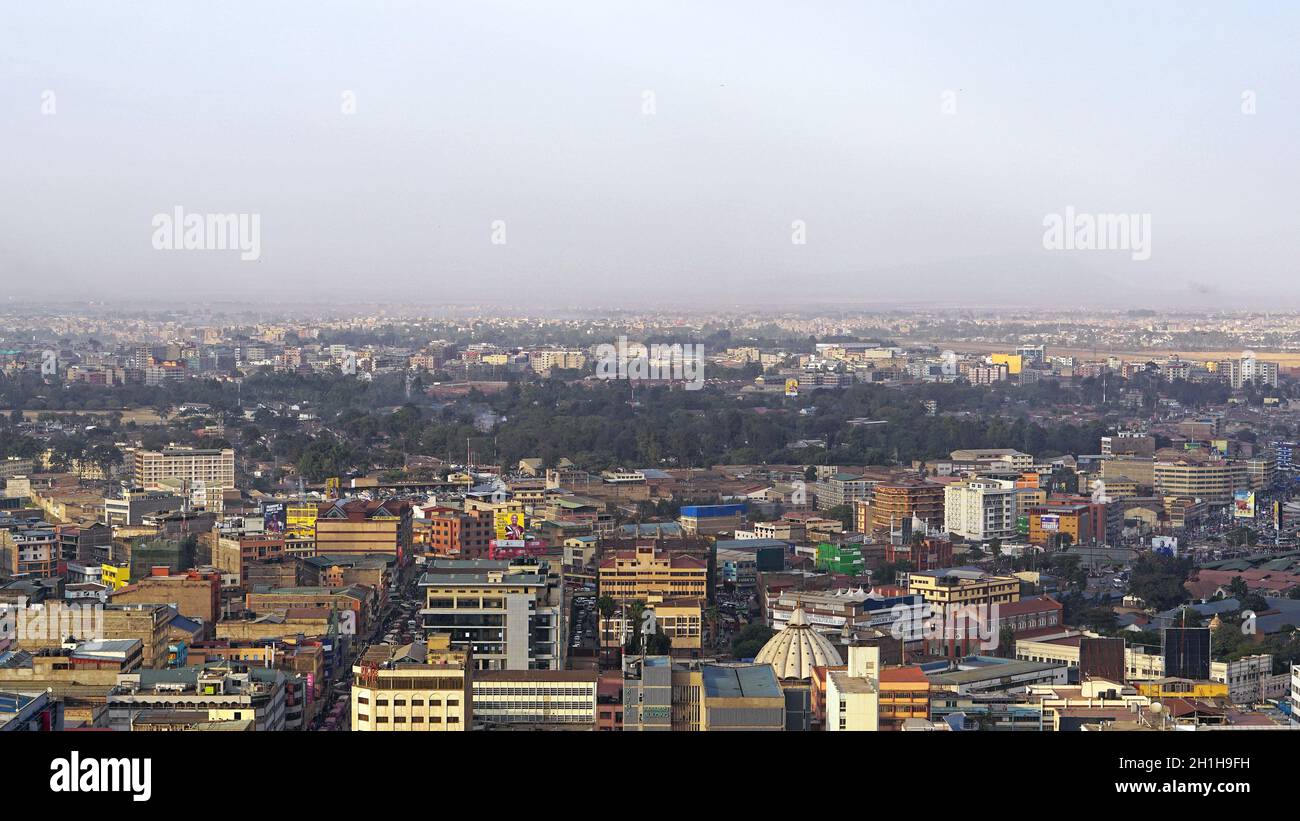 Nairobi, Kenya - July 09, 2017: Cityscape from high building in Nairobi ...