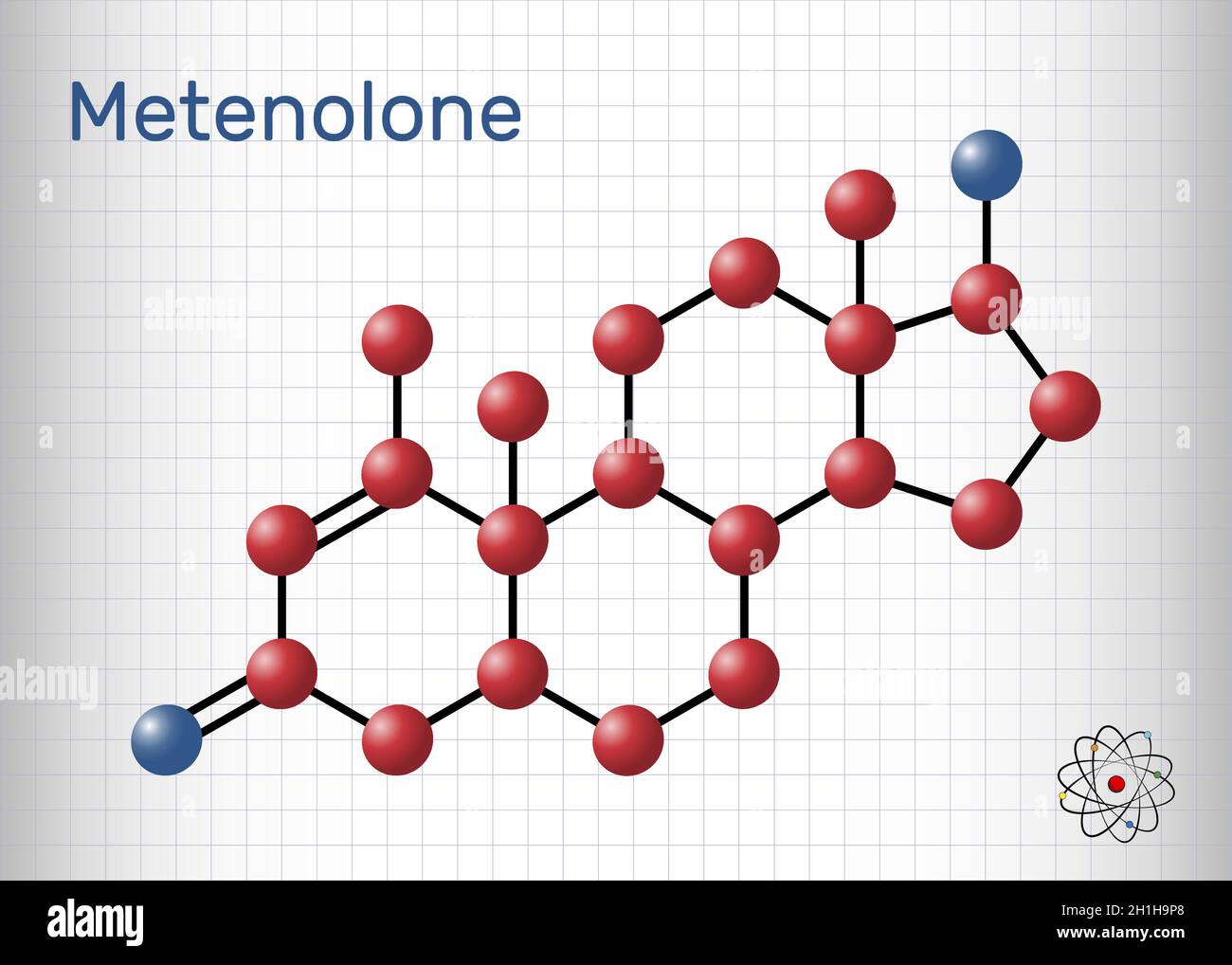 Metenolone, methenolone molecule. It is androgen, anabolic steroid ...