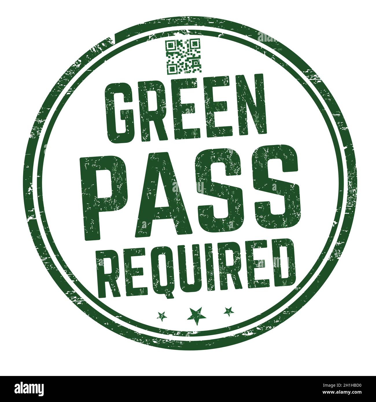 Green pass required grunge rubber stamp on white background, vector ...