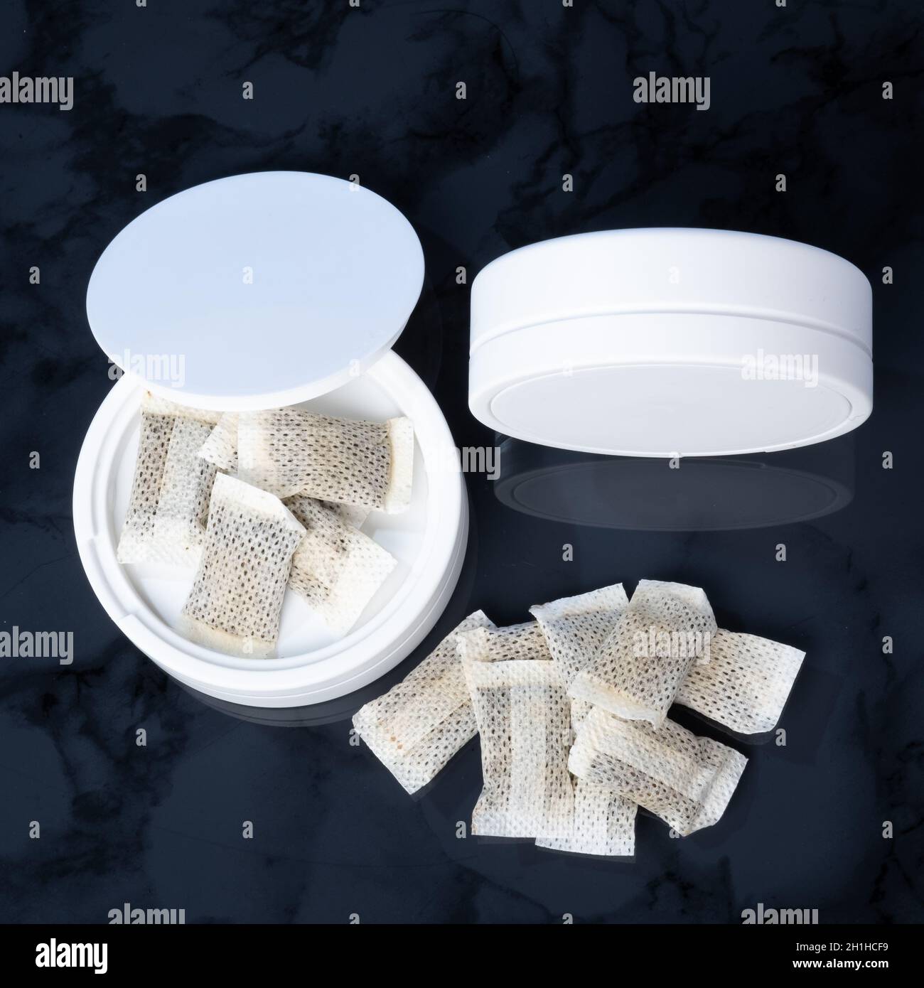 Helsinki / Finland - OCTOBER 18, 2021: Closeup of a white Swedish snus ...