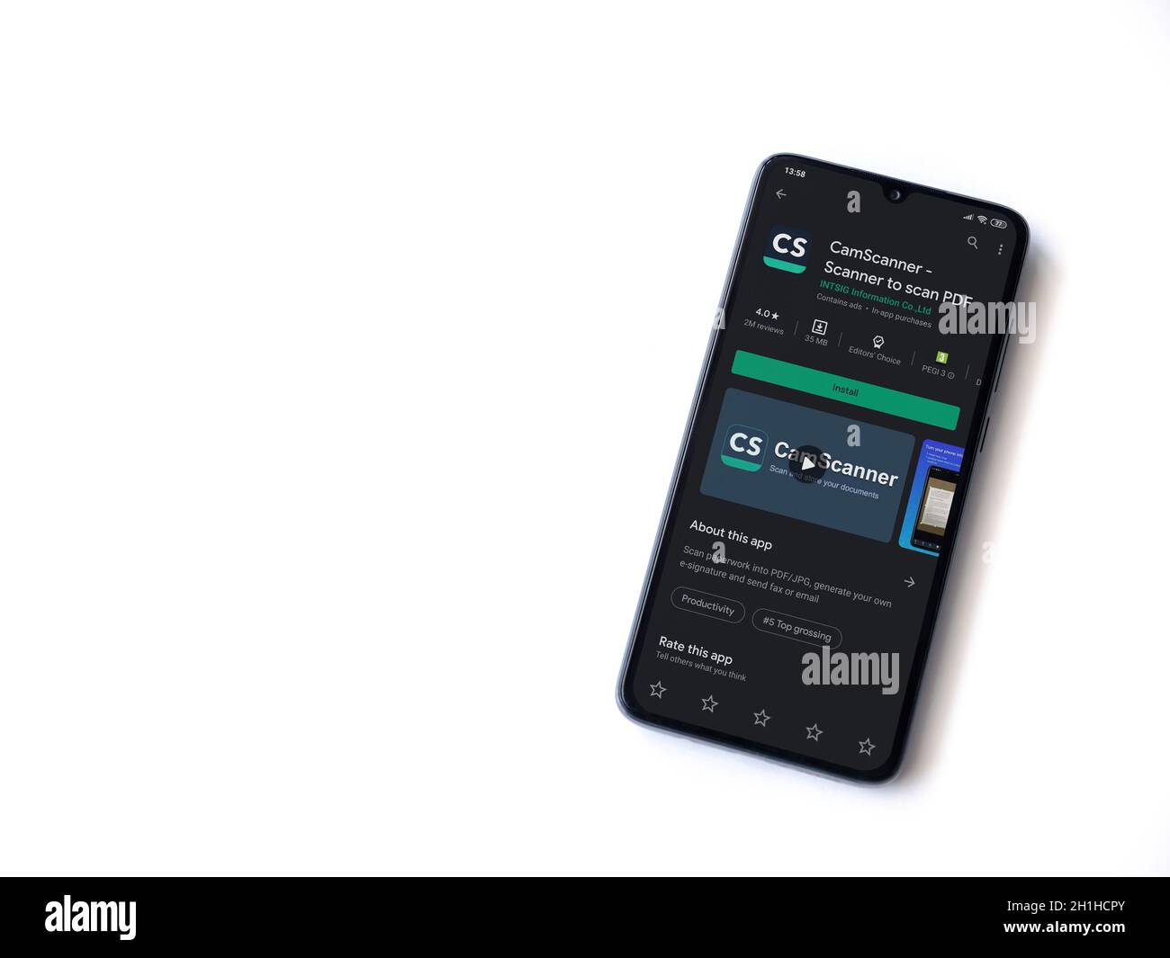 Lod, Israel - July 8, 2020: CamScanner app play store page on the ...