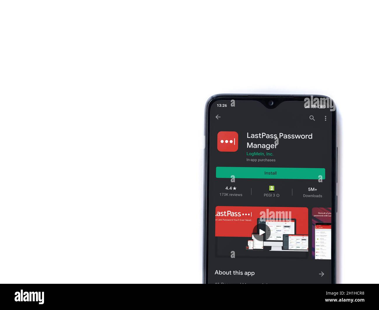 Lod Israel July 8 2020 Lastpass Password Manager App Play Store Page On The Display Of A