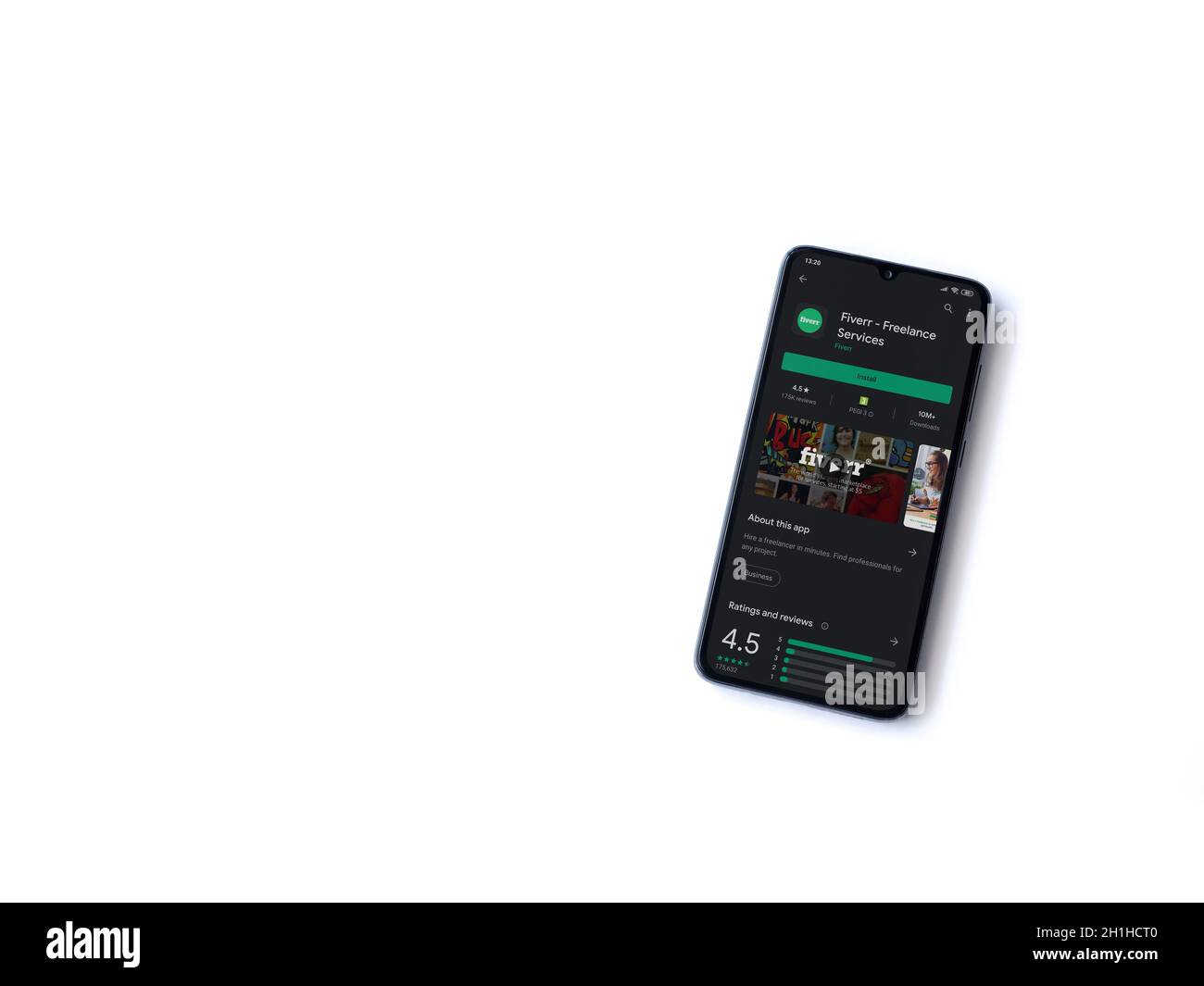 Lod, Israel - July 8, 2020: Fiverr app play store page on the display ...