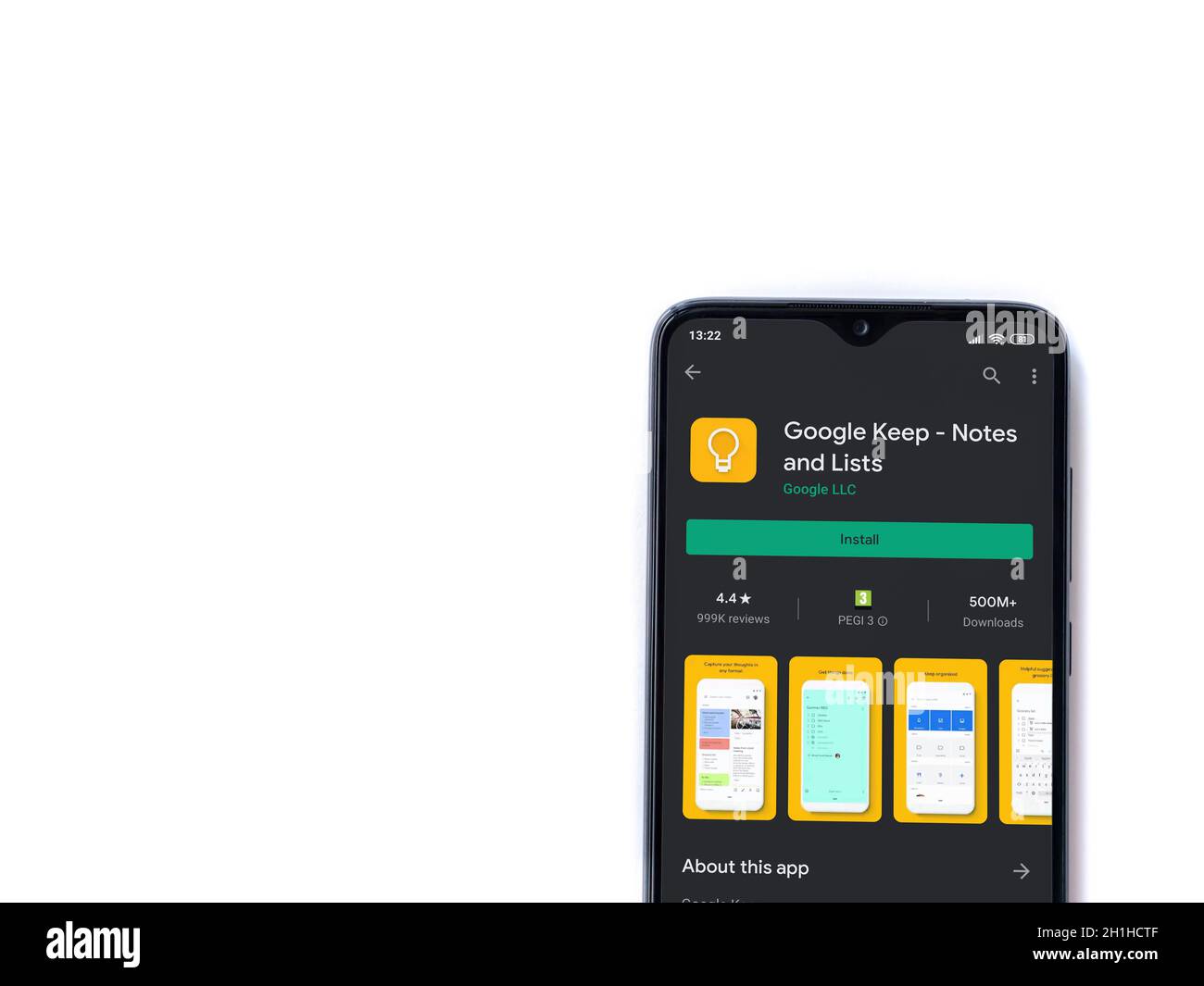 Lod, Israel - July 8, 2020: Google Keep app play store page on the ...