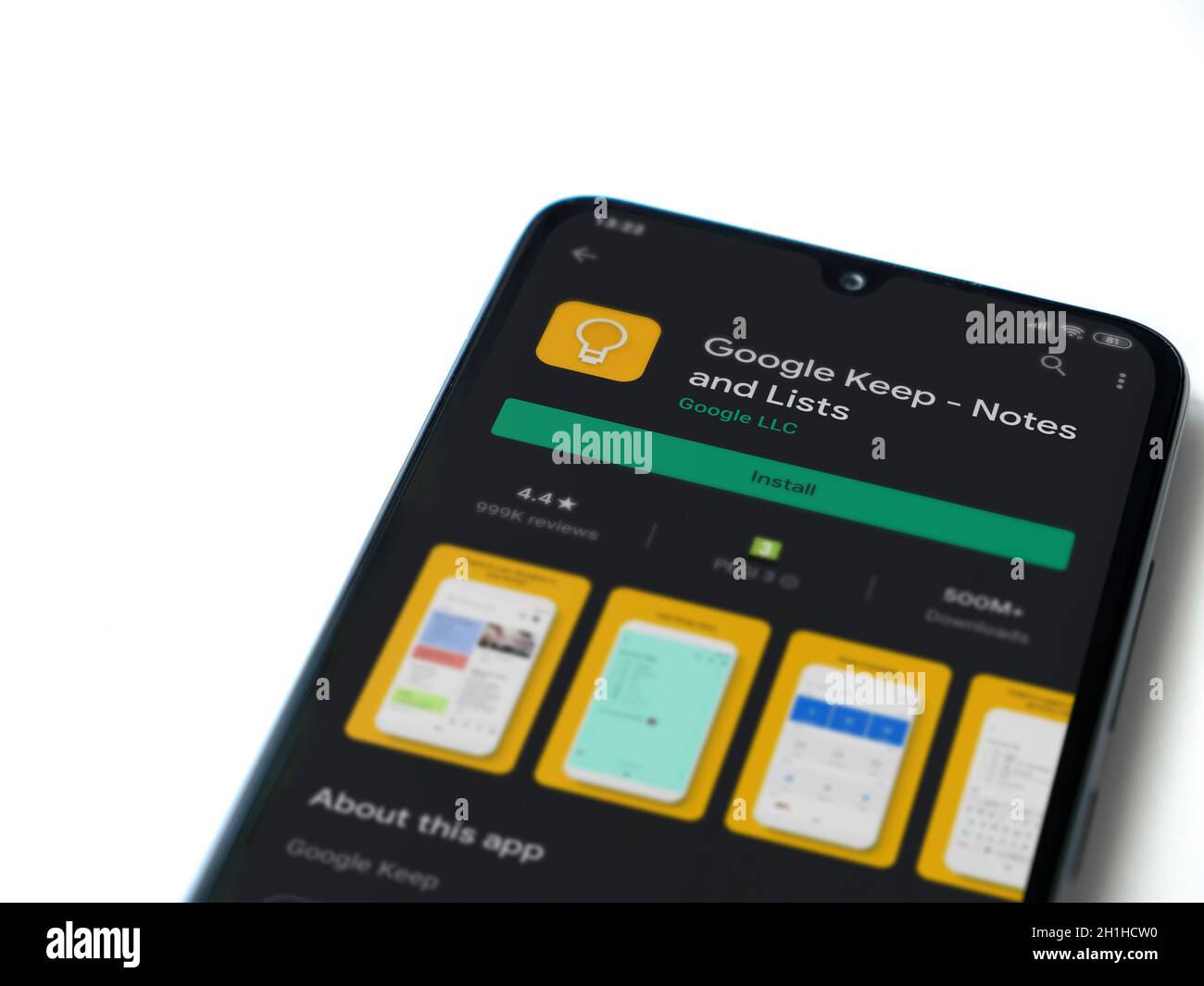 Lod, Israel - July 8, 2020: Google Keep app play store page on the ...