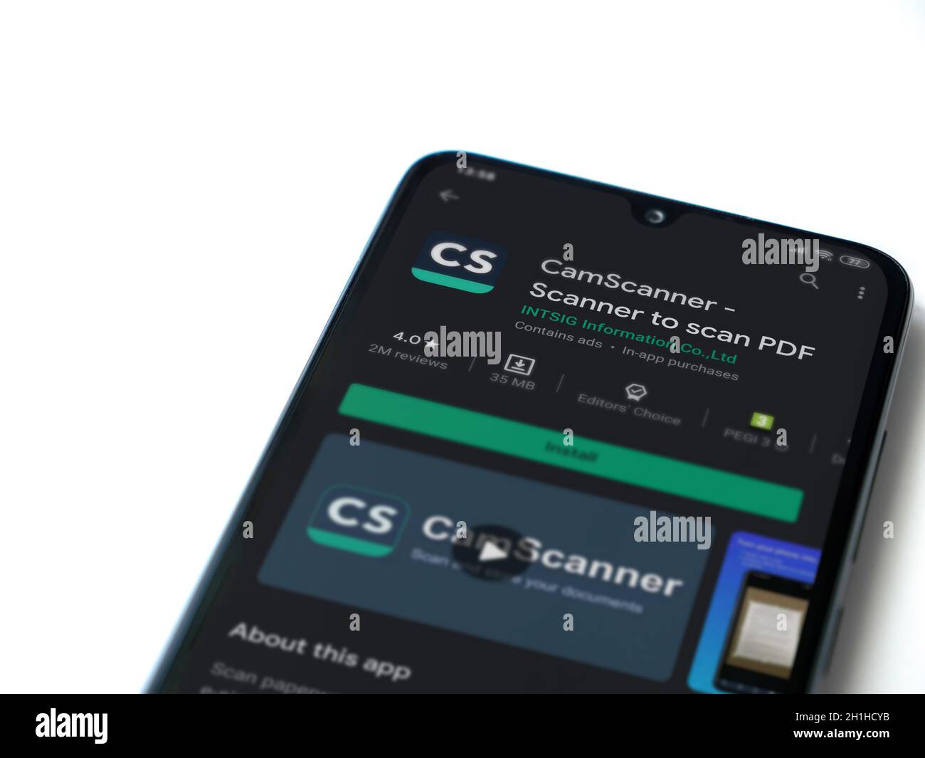 Lod, Israel - July 8, 2020: CamScanner app play store page on the ...