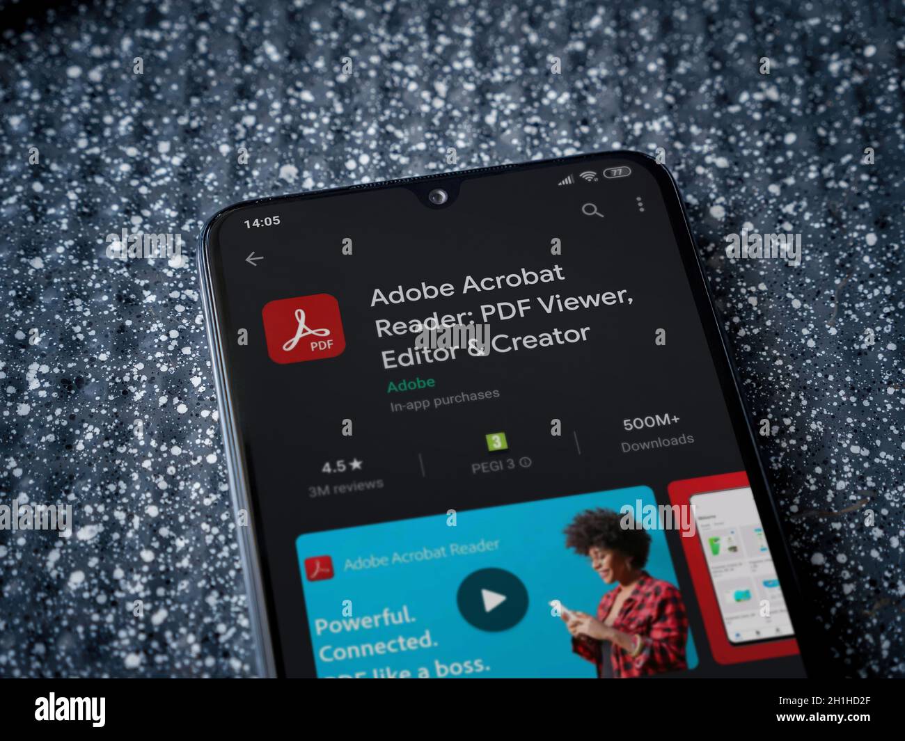 Lod, Israel - July 8, 2020: Adobe Acrobat Reader app play store page on ...