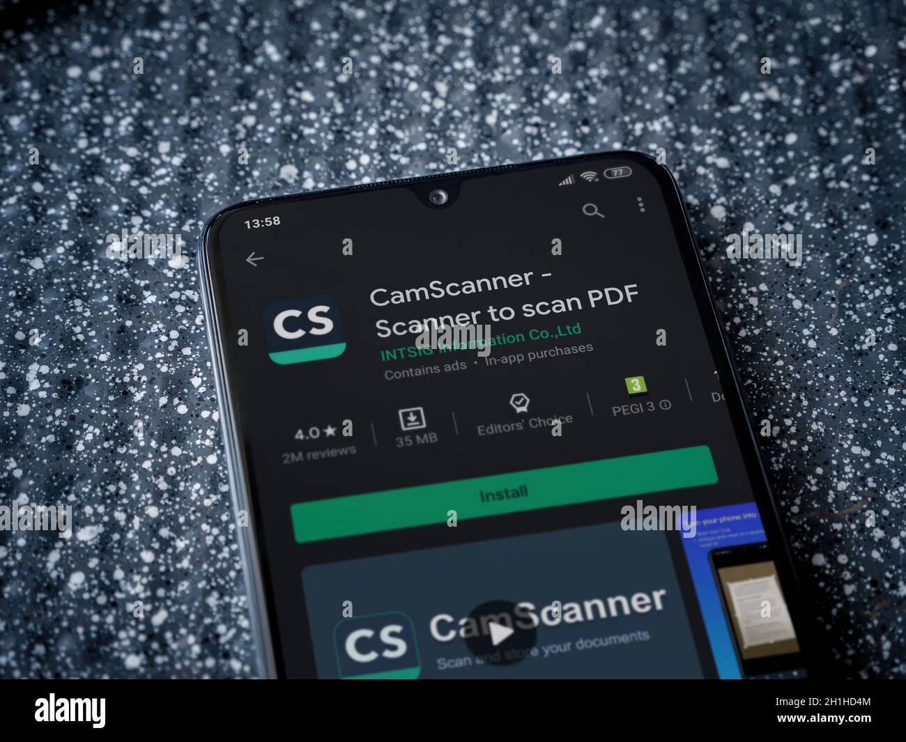 Lod, Israel - July 8, 2020: CamScanner app play store page on the ...