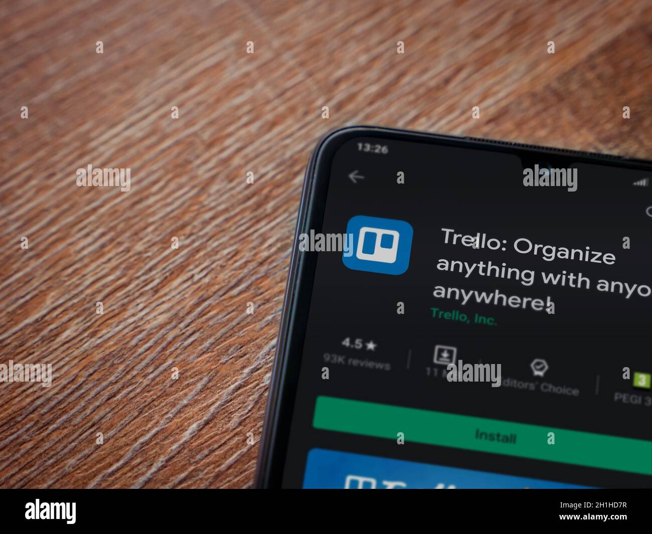 Lod, Israel - July 8, 2020: Trello app play store page on the display ...