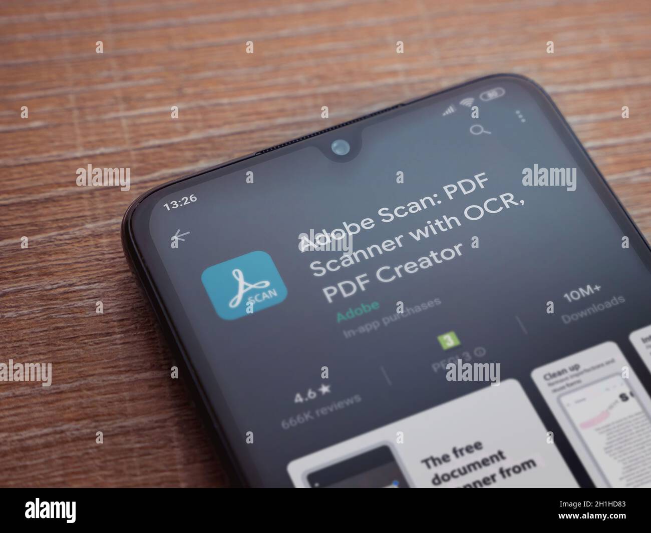 Lod, Israel - July 8, 2020: Adobe Scan app play store page on the ...