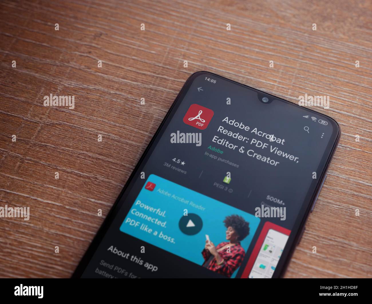 Lod, Israel - July 8, 2020: Adobe Acrobat Reader app play store page on ...