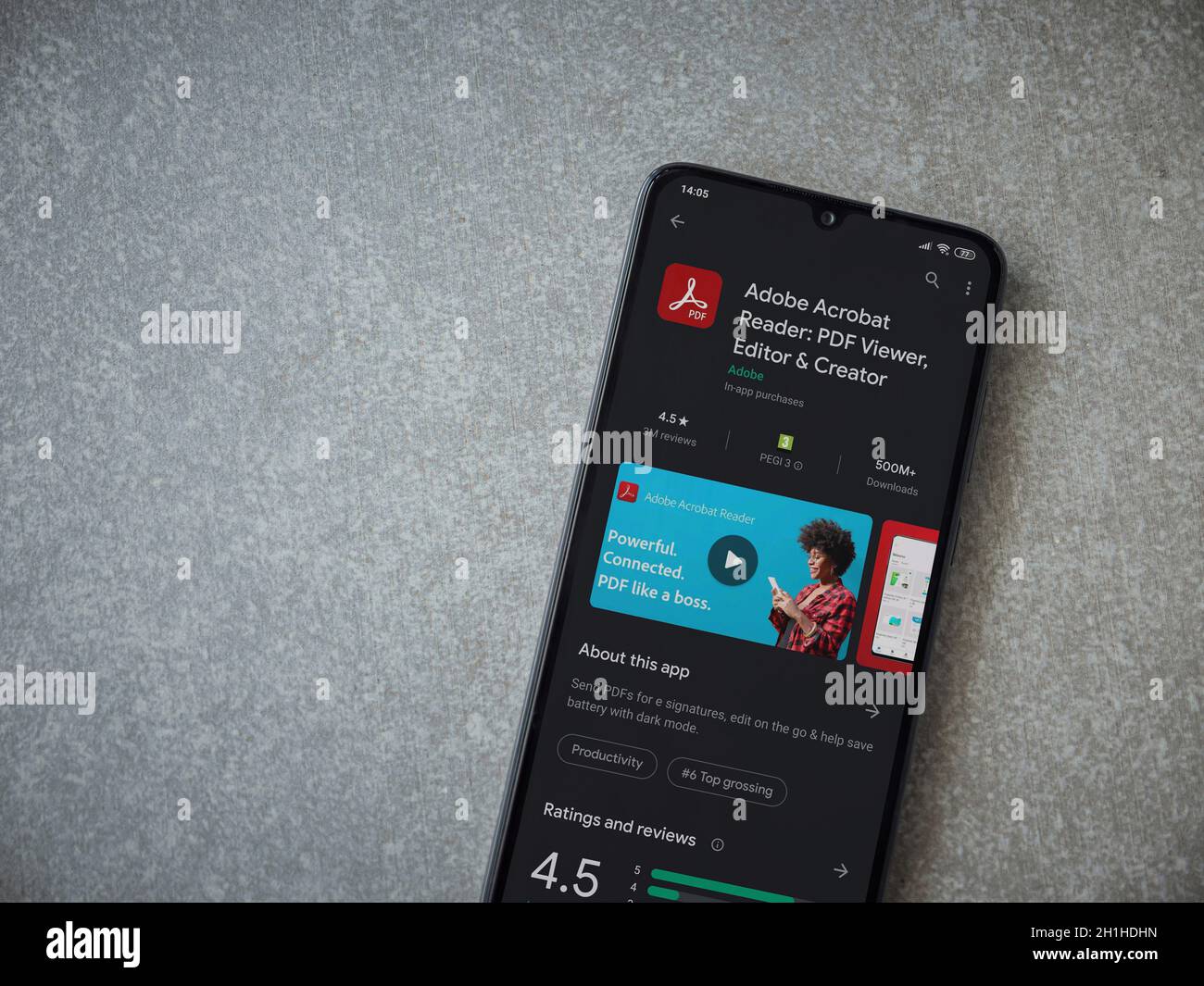 Lod, Israel - July 8, 2020: Adobe Acrobat Reader app play store page on ...
