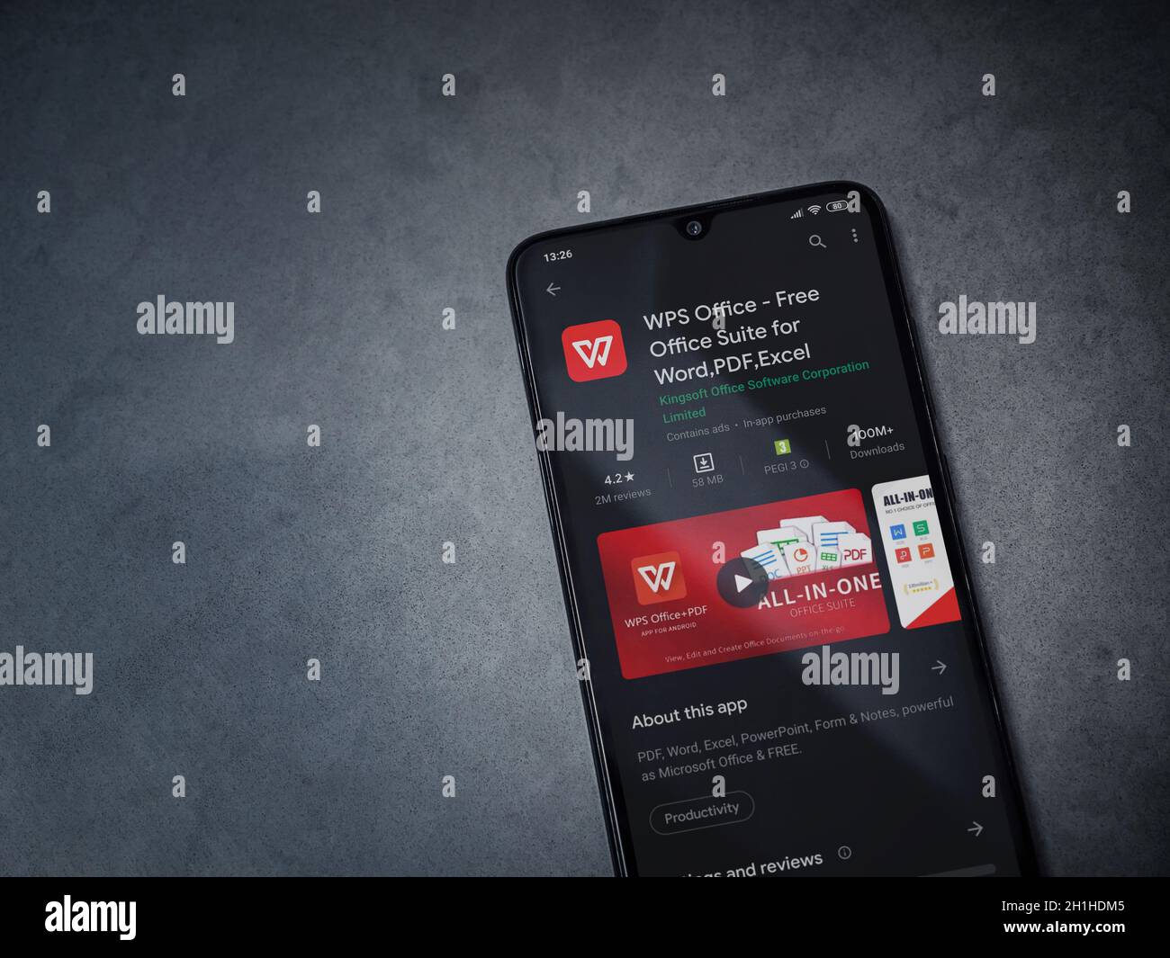 Lod, Israel - July 8, 2020: WPS Office app play store page on the ...
