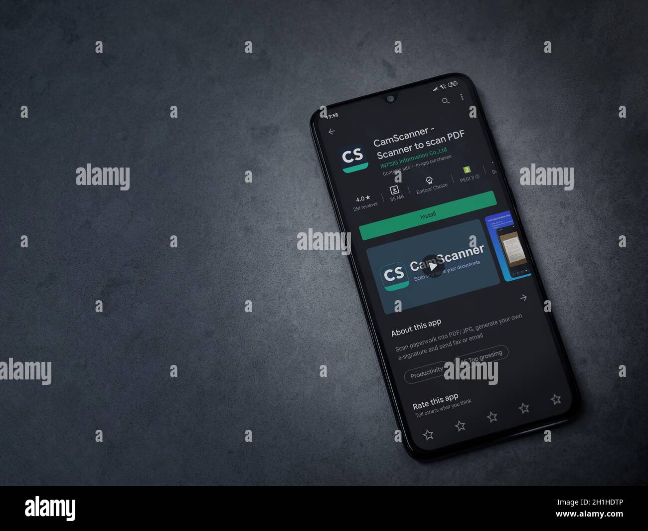 Lod, Israel - July 8, 2020: CamScanner app play store page on the ...
