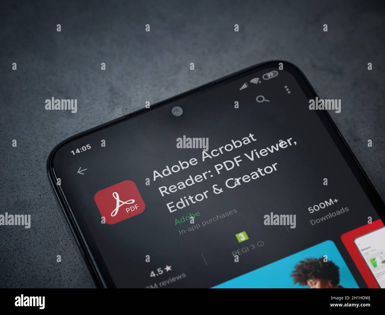 Lod, Israel - July 8, 2020: Adobe Acrobat Reader app play store page on ...
