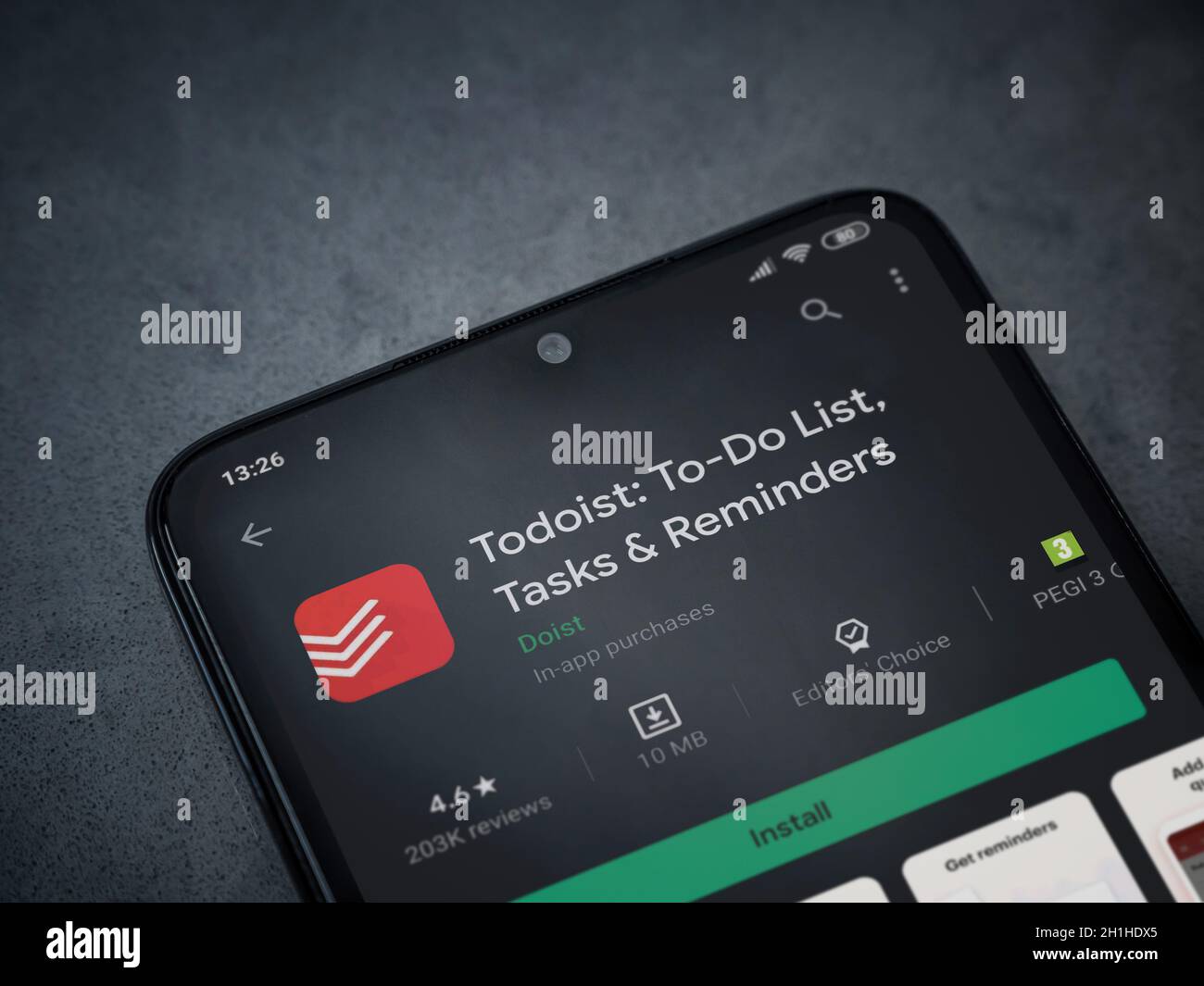 Lod, Israel - July 8, 2020: Todoist app play store page on the display ...