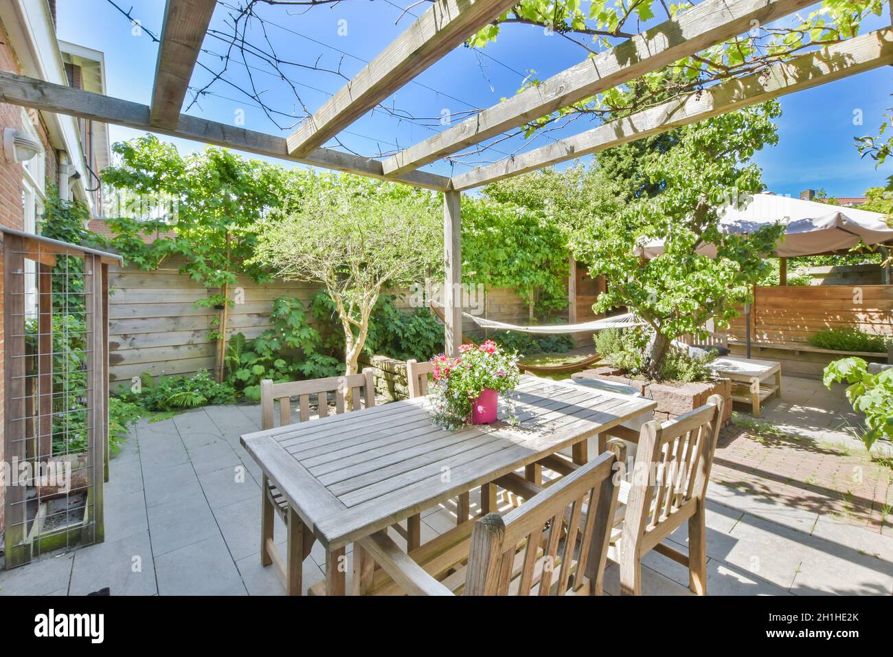 View of the beautiful veranda of the house Stock Photo - Alamy