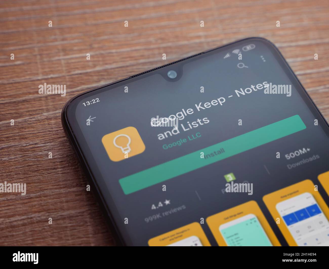 Lod, Israel - July 8, 2020: Google Keep app play store page on the ...