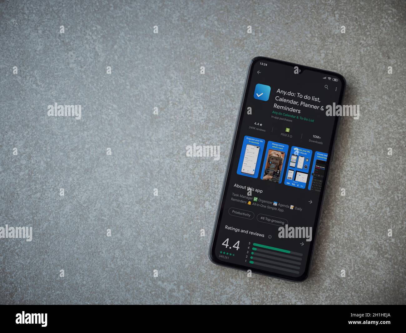 Lod, Israel - July 8, 2020: Any.Do app play store page on the display ...