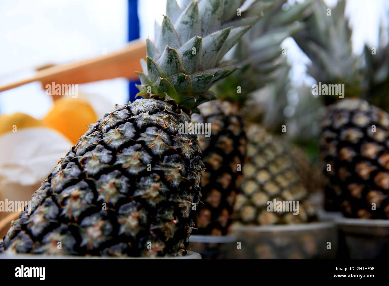 salvador, bahia / brazil - september 11, 2020: pineapple is seen for ...