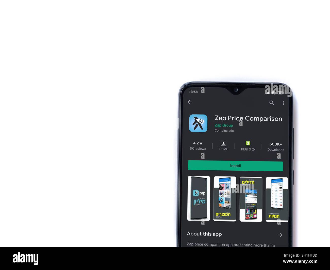 Lod, Israel - July 8, 2020: Zap Price Comparison app play store page on ...