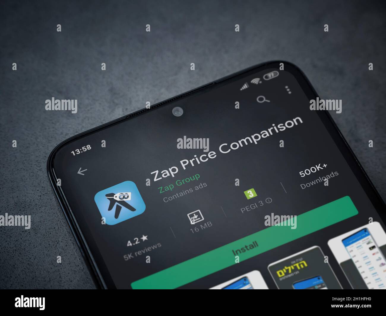 Lod, Israel - July 8, 2020: Zap Price Comparison app play store page on ...