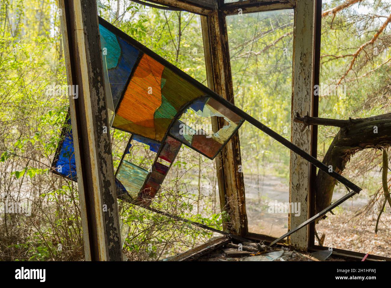 Chernobyl zone. Church in the city of Pripyat in Ukraine. Exclusion ...