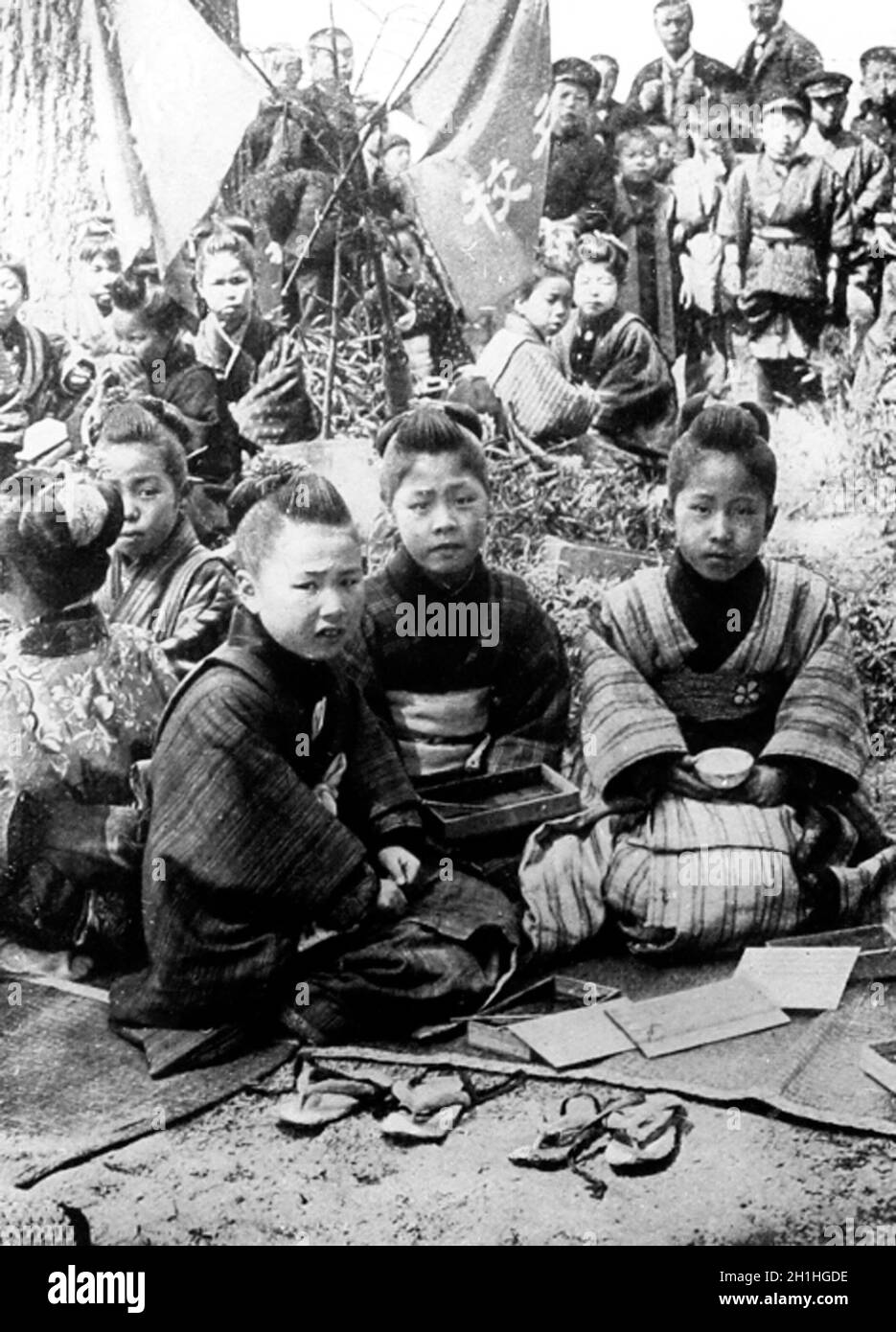 Celebrating Emperors Day, Japan, early 1900s Stock Photo - Alamy