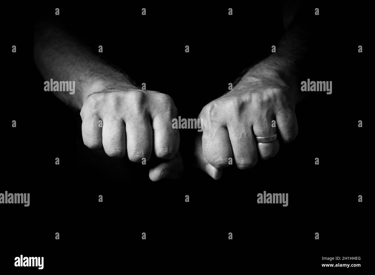 Punch on palm isolated Black and White Stock Photos & Images - Alamy