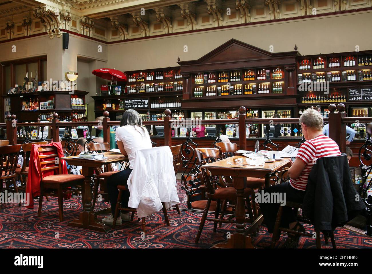 Edinburgh, UK - July 24, 2010: Inside view of a public house, known as ...