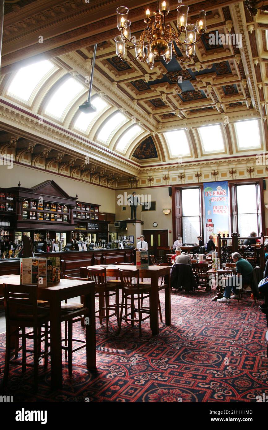 Edinburgh, UK - July 23, 2010: Inside view of a public house, known as ...
