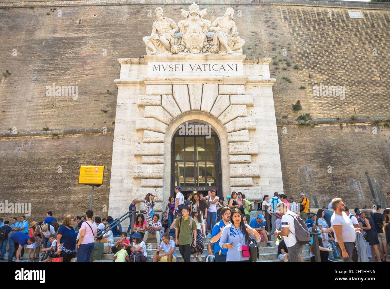 ROME, VATICAN STATE - AUGUST 24, 2018: people at the exit of Vatican ...