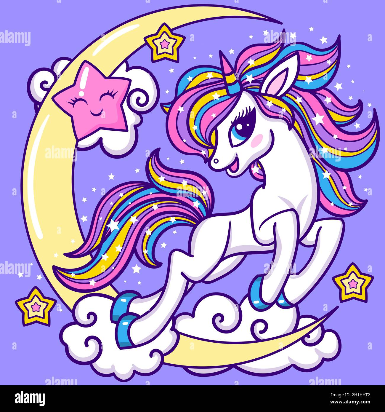 Unicorn riding a rainbow hi-res stock photography and images - Alamy
