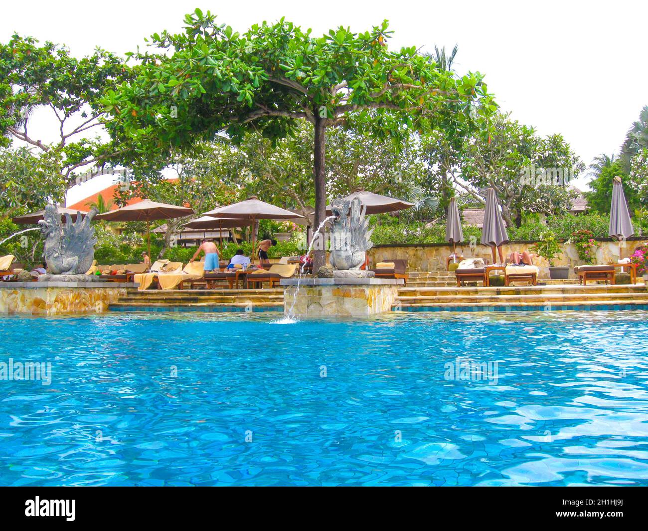 Nusa Dua, Bali, Indonesia - December 30, 2008: View of swimming pool at ...