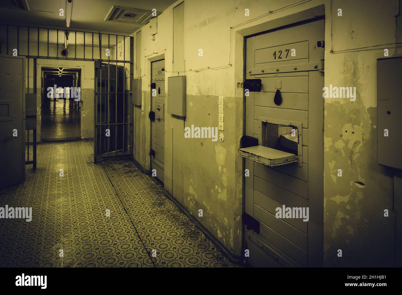 Old German jail, detail of confinement and crime, justice Stock Photo ...