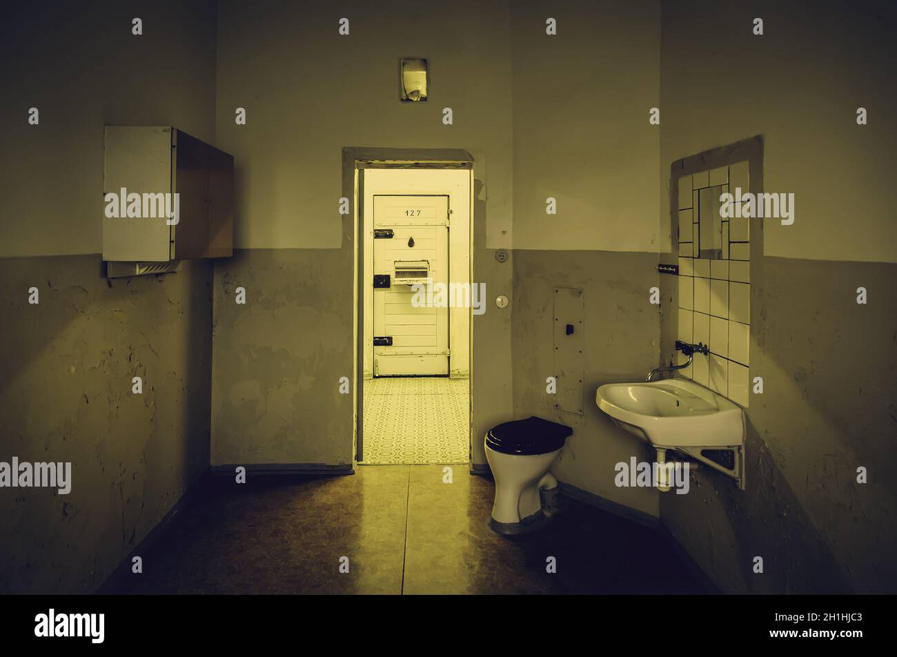 Old German jail, detail of confinement and crime, justice Stock Photo ...