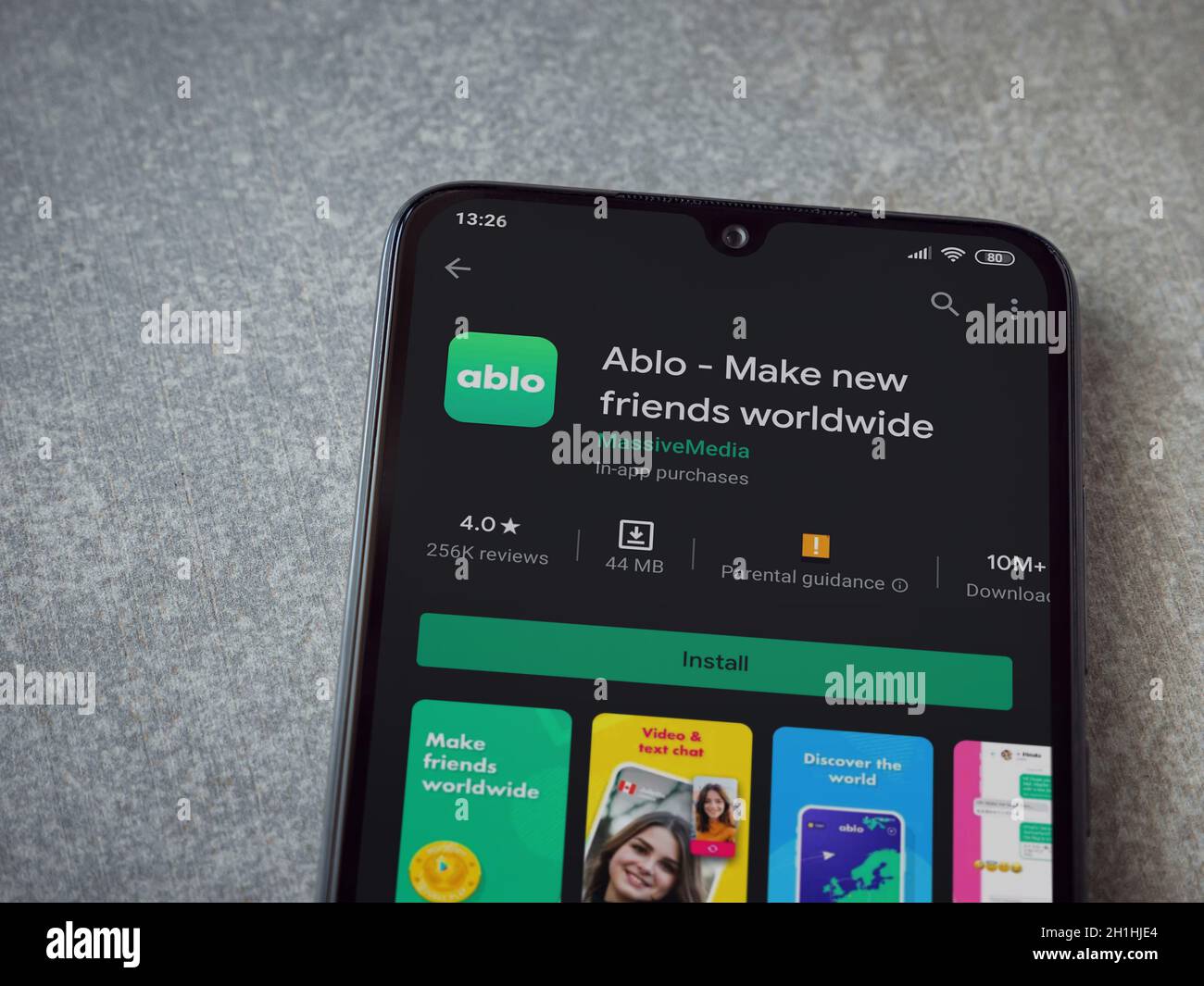 Lod, Israel - July 8, 2020: Ablo app play store page on the display of ...