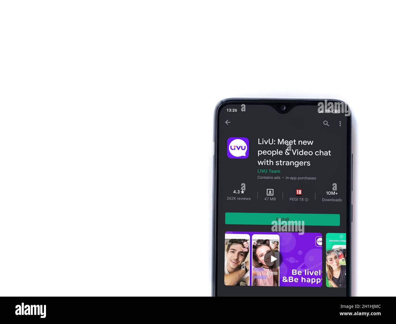 Lod, Israel - July 8, 2020: LiveU app play store page on the display of ...