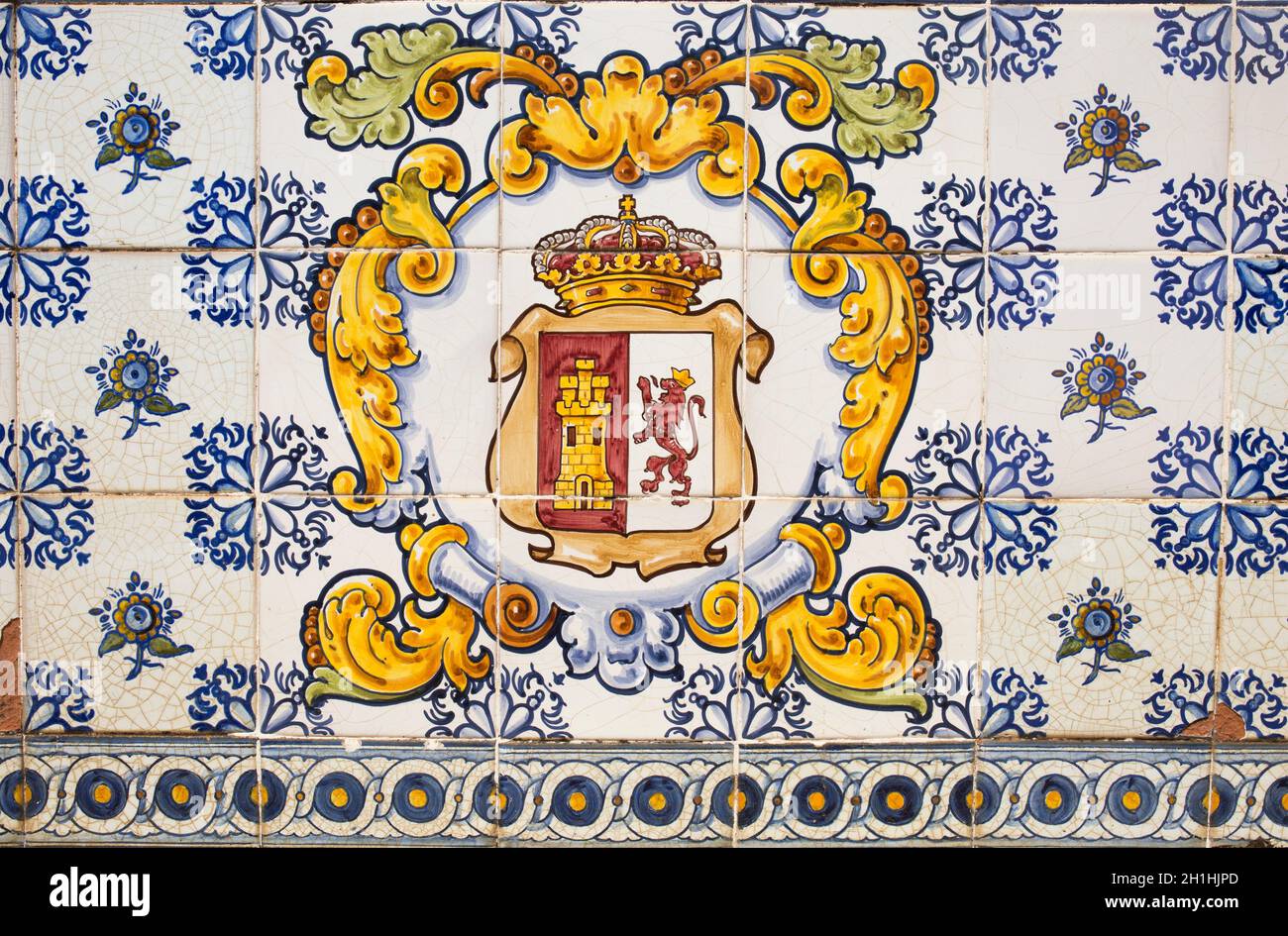 Caceres, Spain - May 27th, 2020: Coat of arms of Caceres. Key landmarks ...