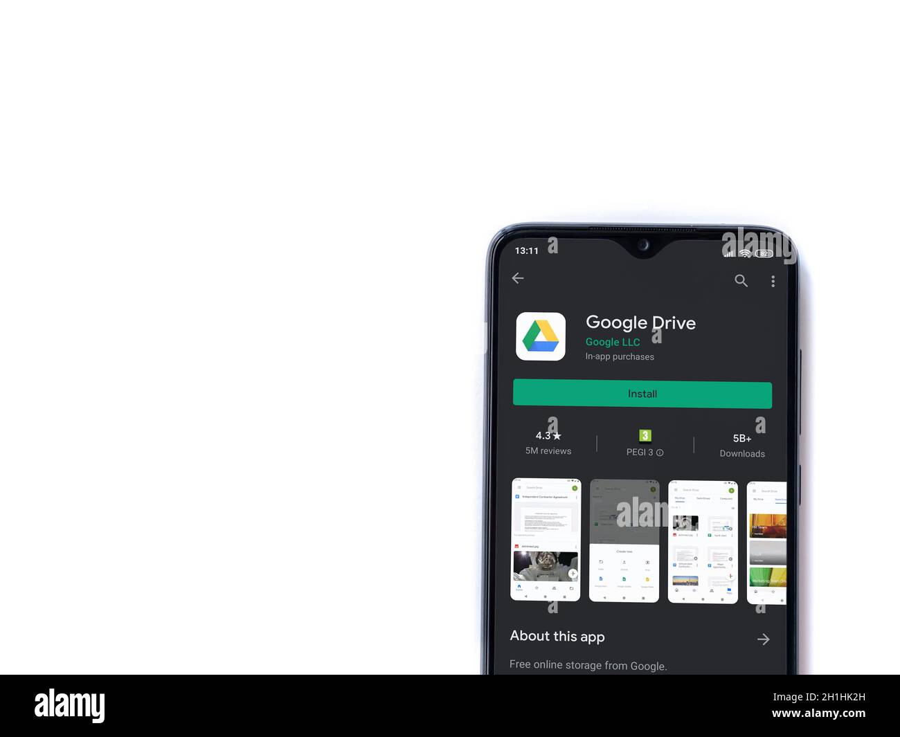 Lod, Israel - July 8, 2020: Google Drive app play store page on the ...
