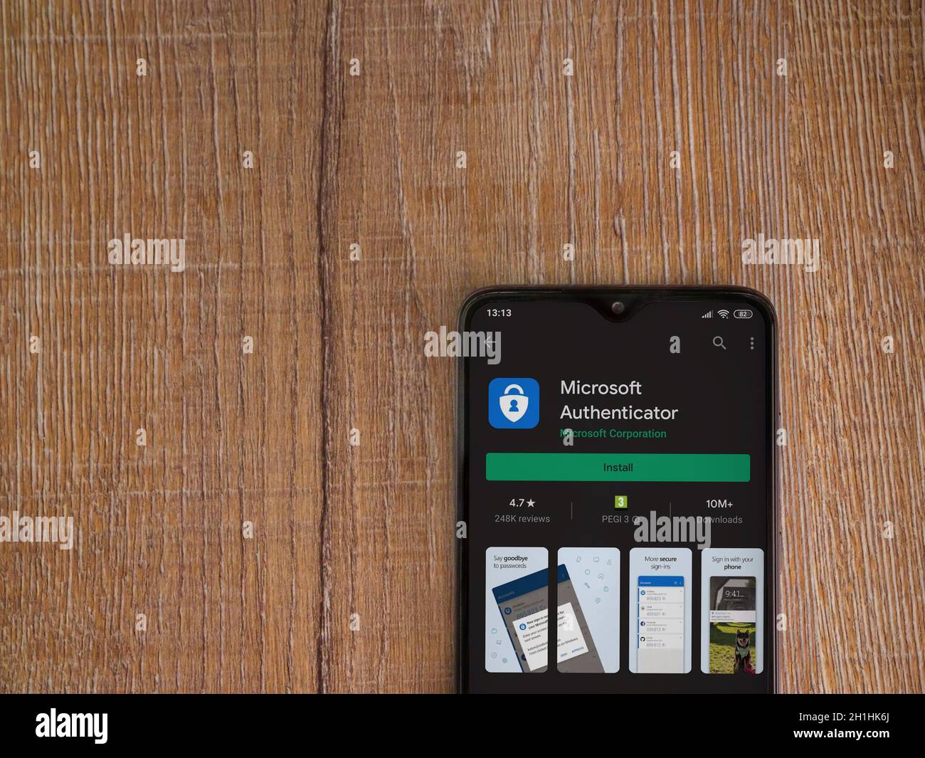 Lod, Israel - July 8, 2020: Microsoft Authenticator app play store page ...