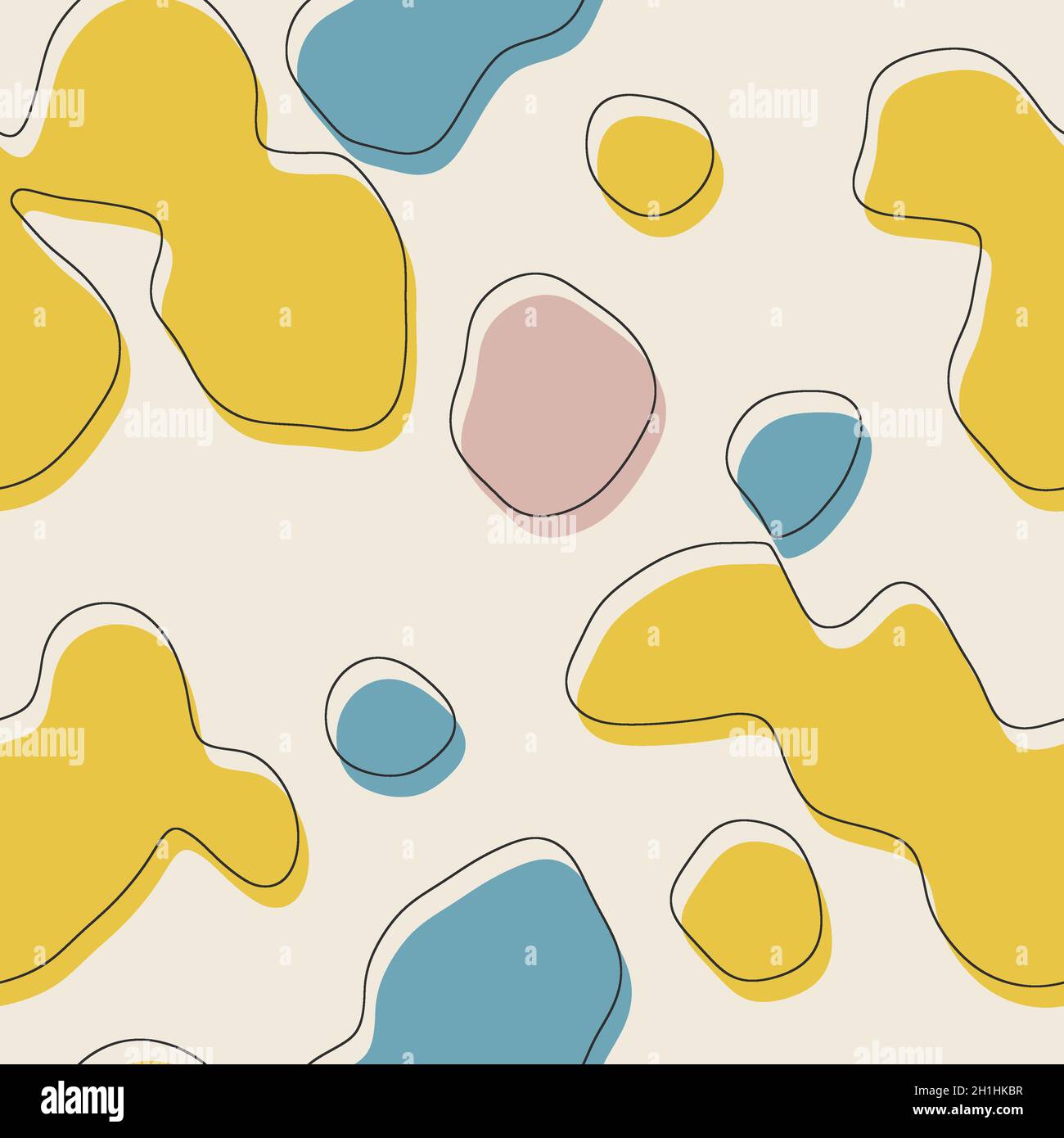 Seamless abstract organic blog shapes in various colors with offset ...