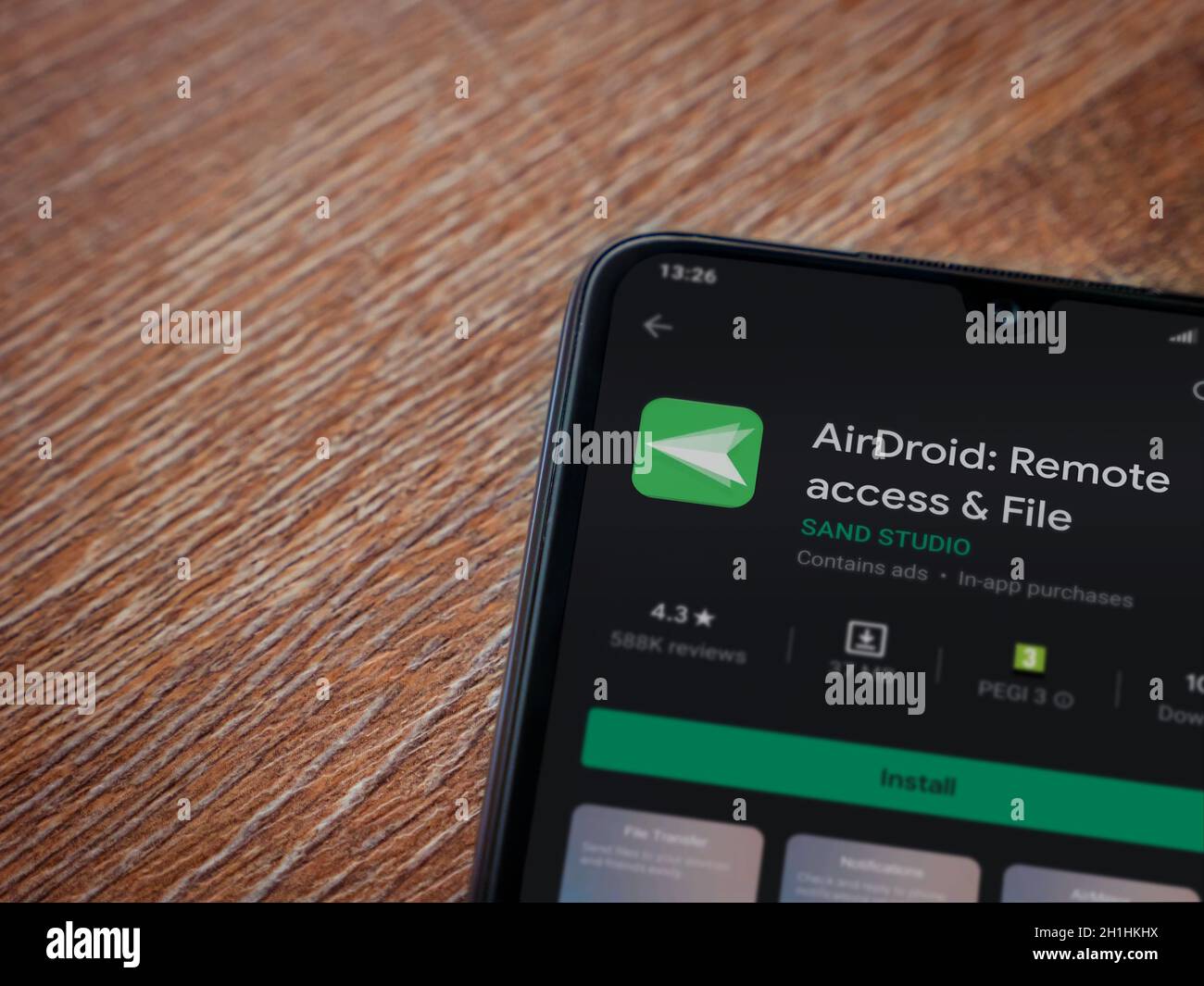 Lod, Israel - July 8, 2020: AirDroid app play store page on the display ...