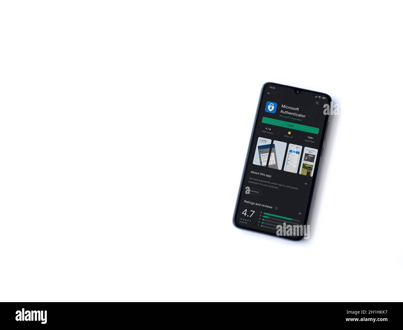 Lod, Israel - July 8, 2020: Microsoft Authenticator app play store page ...