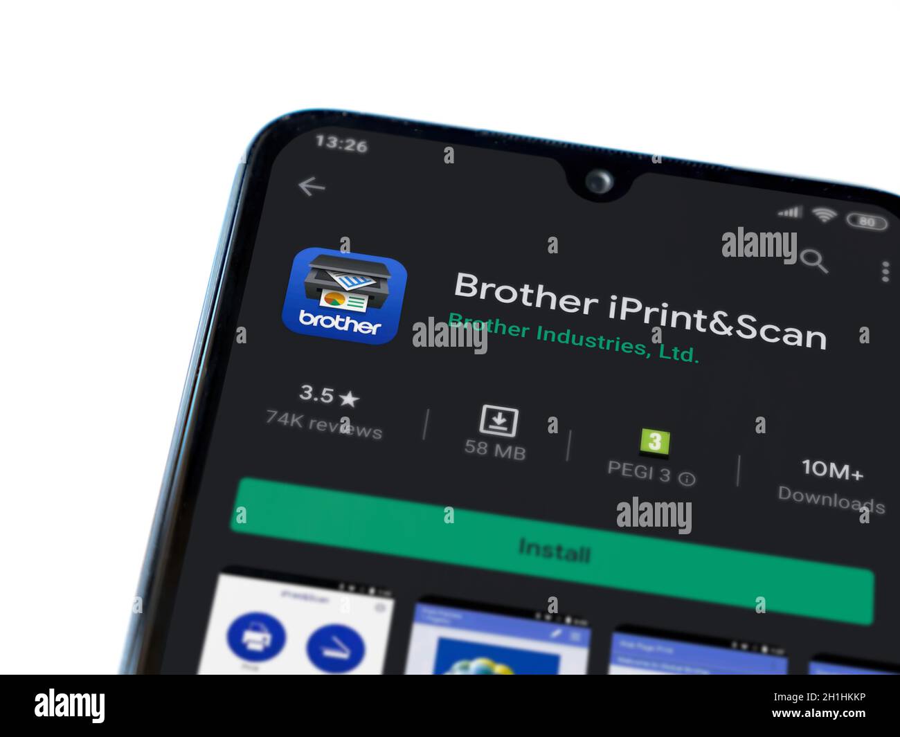 Lod, Israel - July 8, 2020: Brother iPrint&Scan app play store page on ...