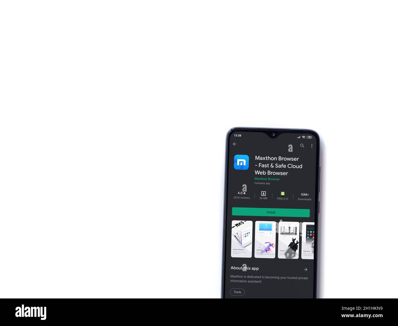 Lod, Israel - July 8, 2020: Maxthon Browser app play store page on the ...