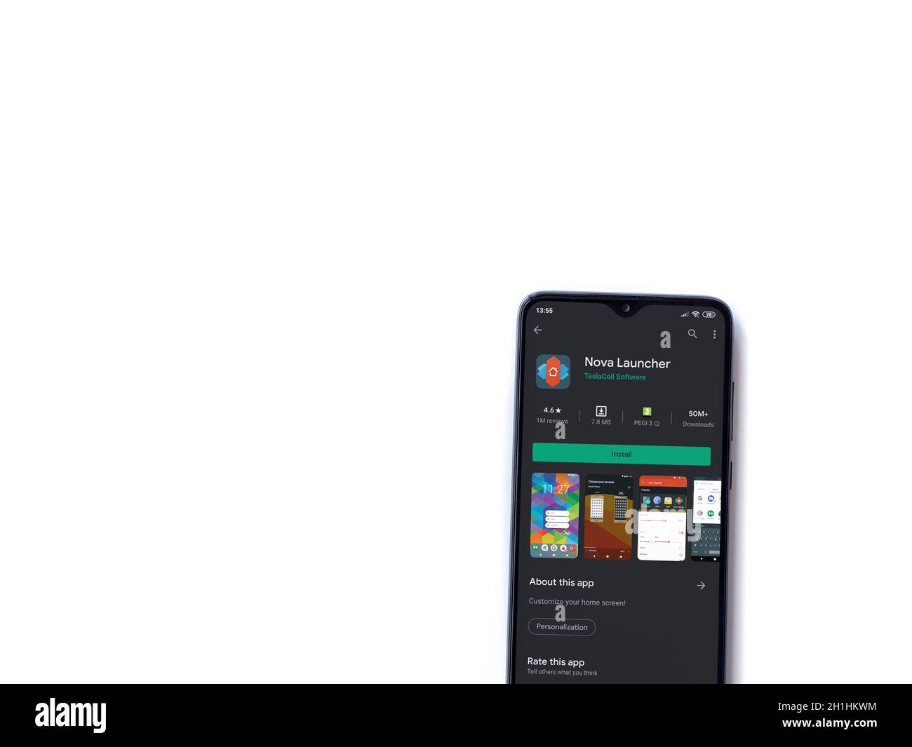 Lod, Israel - July 8, 2020: Nova Launcher app play store page on the ... Lod, Israel - July 8, 2020: Nova Launcher app play store page on the ...