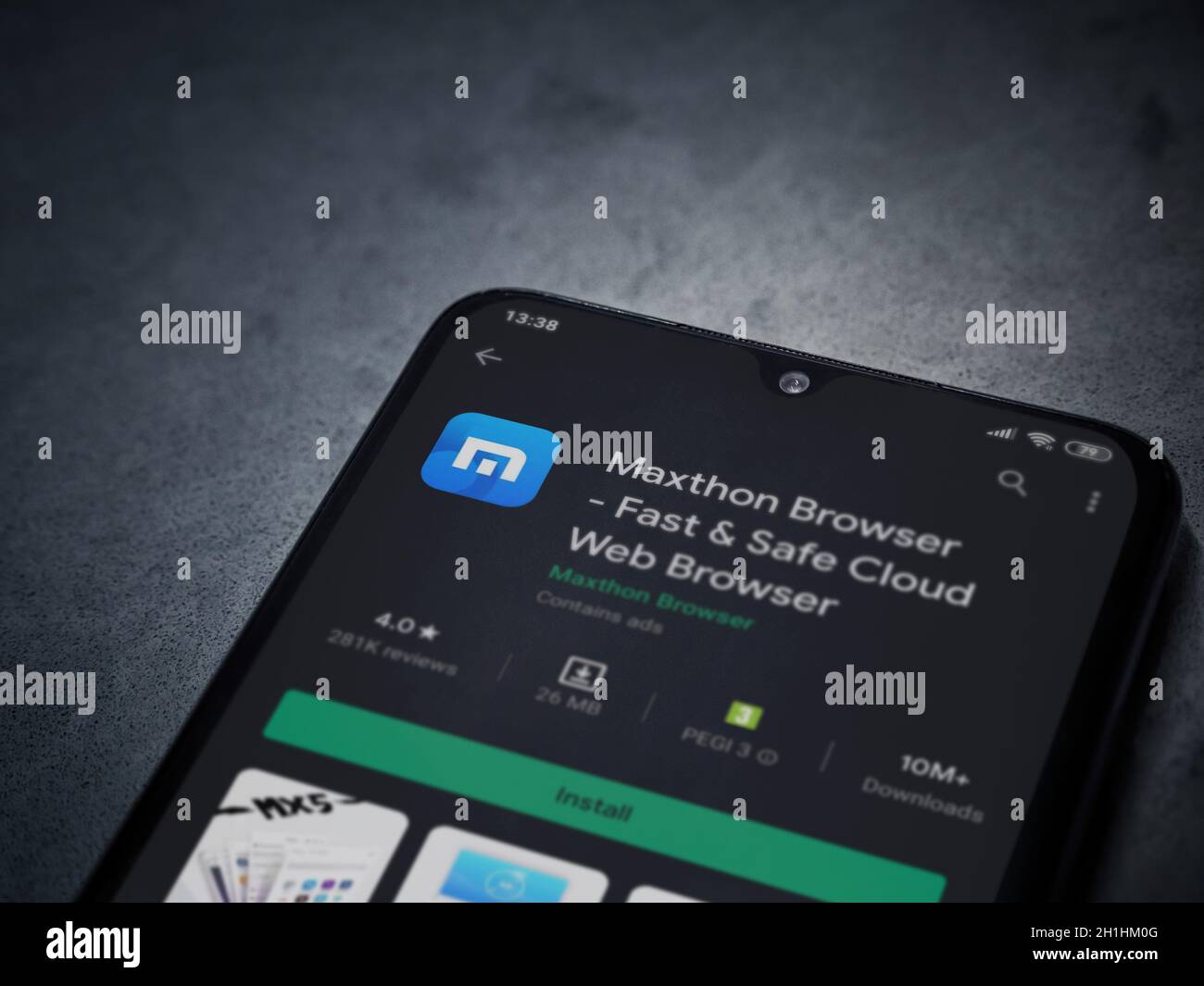 Lod, Israel - July 8, 2020: Maxthon Browser app play store page on the ...