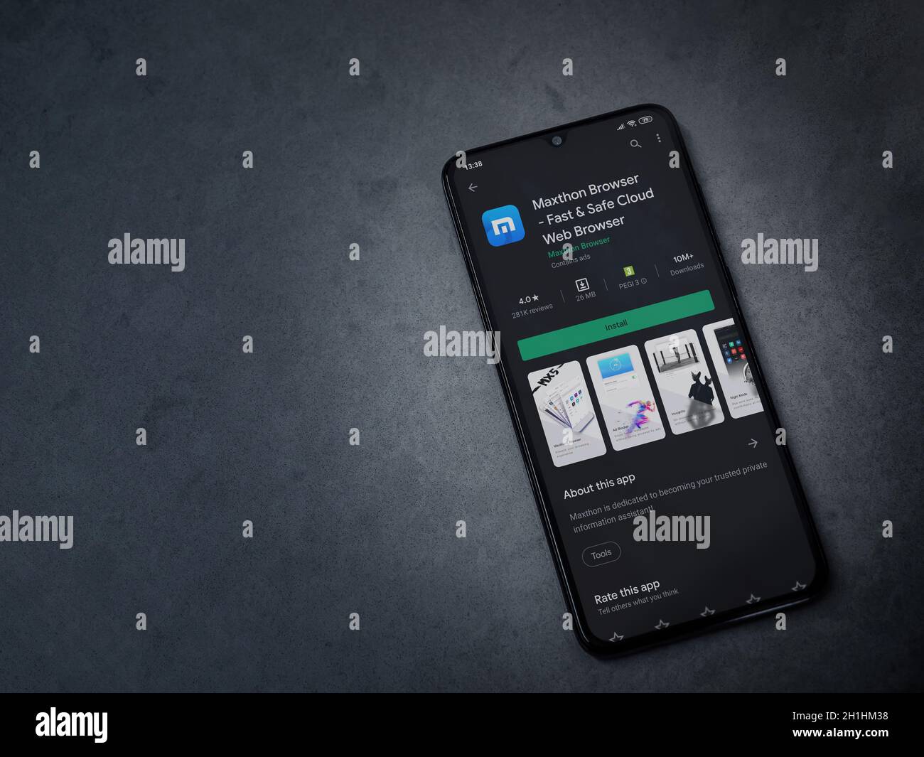 Lod, Israel - July 8, 2020: Maxthon Browser app play store page on the ...