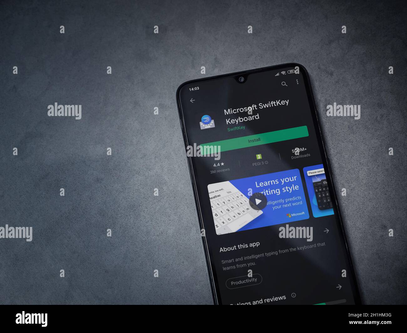 Lod, Israel - July 8, 2020: Microsoft SwiftKey Keyboard app play store ...